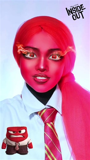 Anger Inside Out Makeup Transformation | Pixar | Cosplay