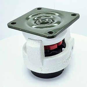 Baoz 4 Pcs Leveling Caster Heavy Duty Plate Leveling Machine Casters Retractable Self Leveling Plate Mounted Caster for Equipment Workbench Shelves, Loading Capacity 1102Lbs Per Set (GD-60F)