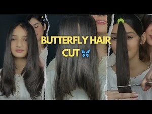 Easy Butterfly hair cut at home // How to cut layers cutting at home // Hair cut tutorial