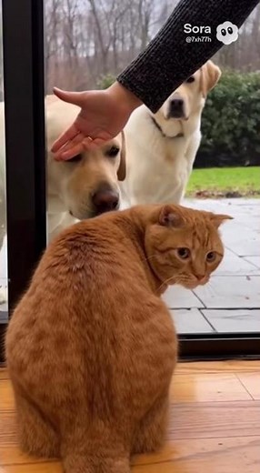 Angry Cat vs. Window Dogs: The Great Divide 🤬 #CatVSdog #DogDrama #shorts