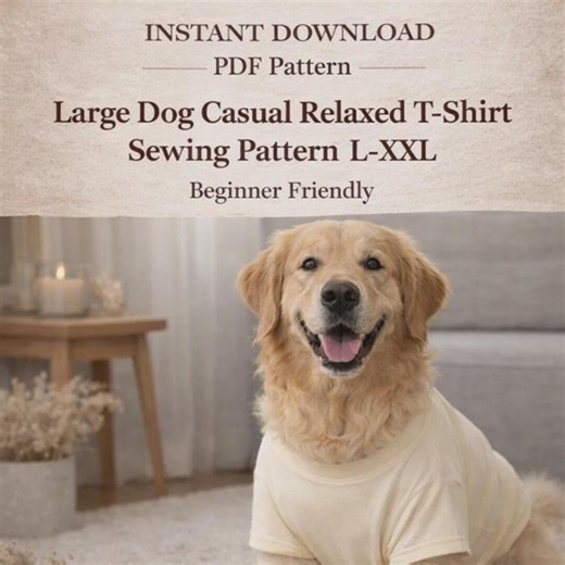 Large Dog T-shirt Sewing Pattern PDF, Beginner Friendly Pet Apparel, Cozy Loungewear L–XXL - Etsy