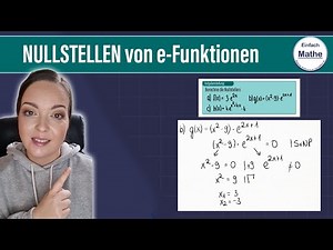 Nullstellen von e-Funktionen | f(x)=0 berechnen by einfach mathe!