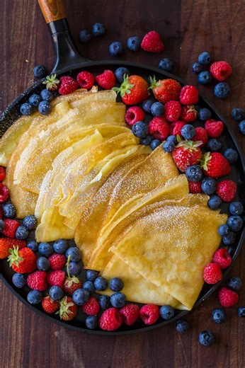 How to make the Perfect Crepes! (SO EASY) Recipe in comments ❤️ | NatashasKitchen.com