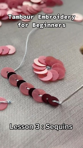 Full Tutorial on YouTube✨Link in Bio #embroidery #tambourembroidery #luneville #stitch #sew #satisfying #asmr #crafts #sequins #embroiderytutorial #crotchet #embroiderytechniques #textile #chainstitchembroidery #beads #beadwork #broderie #bordado #punedore #embellishment #embroider #embroideryskills