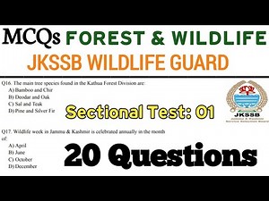 MCQs on Forest and Wildlife | Jkssb Wildlife Guard Exam | #jkssb