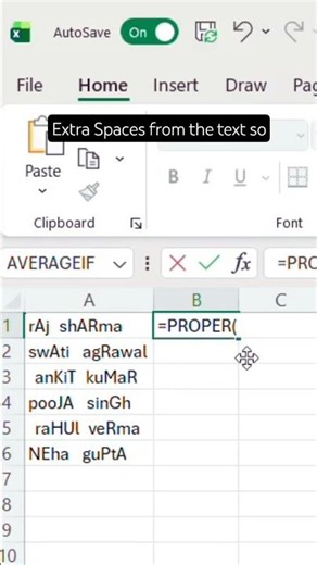 Messy text? One formula fix 💻PROPER + TRIM #Excel #ExcelTips #ExcelFormula #DataCleaning