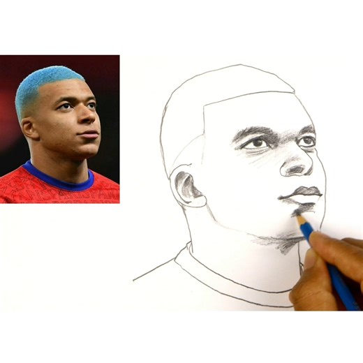 How to Draw Kylian Mbappe Easy #drawing #mbappe #ronaldo #viralvideochallenge #usa #cr7 #artvideo #sayeddrawingacademy #neymar #portrait #drawingvideo #pencilart #artwork #art #reels #pencilsketch #messi #paulpogba #pencildrawing #realmadrid #football #tiktok #pele #Raphinha #brazil #Vinicius #RobertLewandowski #viralreelschallenge #sadiomane #lamineyamal #sports #barcelona | Sayed Drawing Academy