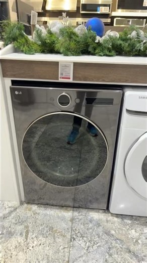 LG front load electric dryer black steel