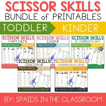 Scissor Practice & Cutting Practice w/ Scissors Kindergarten Cutting Activities