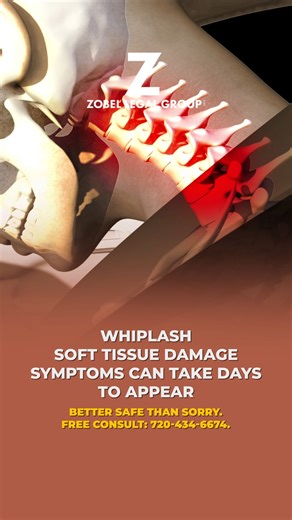 Some injuries like whiplash and soft tissue damage may not show symptoms immediately after a crash. Always get checked by a doctor, then call us to protect your rights! #HiddenInjuries #Whiplash #CarAccidentLawye | Zobel Legal Group