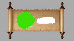 Old Paper Scroll 3d roll 4k parchment animation open up from left to right with green screen frame on blank empty space | Vintage paper scroll or parchment animation. green screen for text or Photo