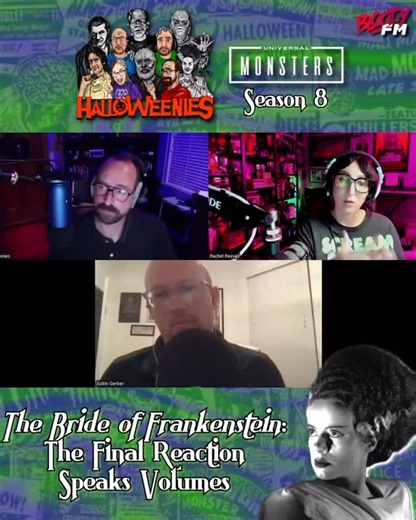 Halloweenies: A Horror Franchise Podcast on Instagram: "The Bride’s reaction to Frankenstein’s Monster is one that has inspired countless takes and debates over the years. Rachel shares why that’s a good thing. We saved the best for last! Our Universal Monsters season comes to an end as the Monster meets its mistress in this stellar sequel from James Whale: 1935’s The Bride of Frankenstein. Get the episode now via link in bio."
