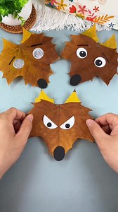 Leaf Fox Art #leaf #fox #craft #natureart #diy #kidsfun #creative #artidea #easycraft #handmade | paper craft ideas