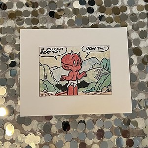 Little Hot Stuff Devil comic Art matted pop cute retro