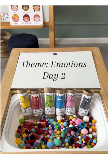Day 2 of our Emotions theme! Today we did… *The Color Monster read aloud *Color monster craft *Color monster sensory bin #preschool #learningthroughplay #emotions #homeschool #preschoolactivities