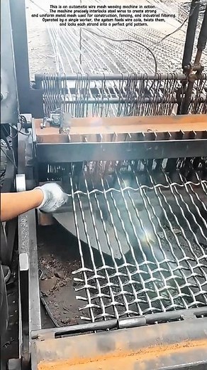 Automatic Wire Mesh Weaving Machine – Satisfying Metal Net Production Process! #shorts