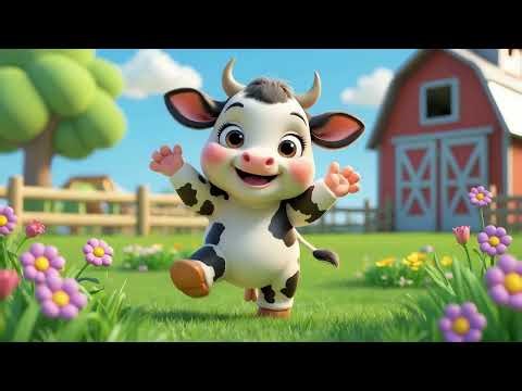 Five Baby Cow Counting Song 🐄 | Nursery Rhymes & Baby Songs | 123 Counting & Farm Kids Song