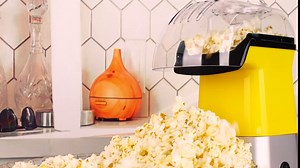 Hot Air Popcorn Popper Maker, Electric Air Popcorn Machine with Measuring Cup, Fast Popping, No Oil, for Party Watching Movie Use Gift-Yellow