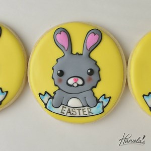 24K views · 489 reactions | Hoppy Easter Bunny Find a full tutorial on my you tube channel https://www.youtube.com/watch?v=fyeatMe6VC0&t=1s #hanielas #cookies #bunny #easterbunny #decoratedcookies #foodart #cookieart | Haniela's | Facebook