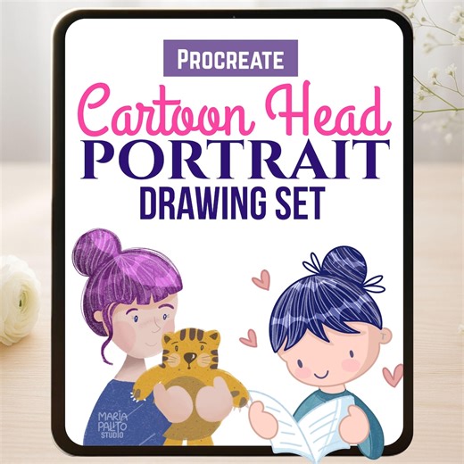 27 Head Procreate Portrait Stamps Drawing Brushes Template Set Head Templates Character Design Cartoon Drawing M024-1 - Etsy