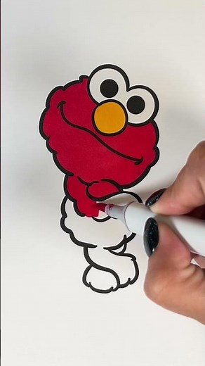 Chibi Elmo Coloring Short Sesame Street | Rainbow Splash #coloringbook #elmo #sesamestreet