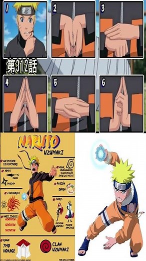 Naruto Uzumaki Hand Signs Collection | Rasengan & Jutsu Info 🔥🍥 #naruto #anime