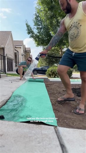 275K views · 1.3K reactions | Part 2 of installing grass seed mat went swimmingly and now we wait and watch the grass grow  Comment SEED for the grass seed mat we’re using! #diylandscape #layinginthegrass #diyhomeprojects #homeinspodaily ##diygarden #diygardening | Olivegrey Avenue | Facebook