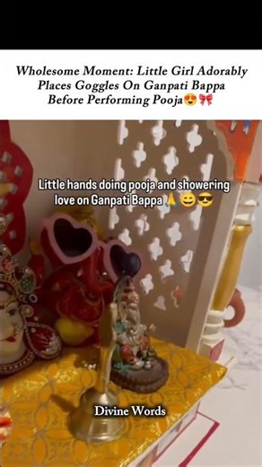 This Tiny Devotee’s Love for Bappa is Everything 🥹🎀 #ganesh #cutegirl #devotee #bhaktishorts