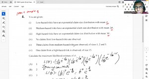 Maximum likelihood estimate (Q4) FAM S sample question 4 This is a sample question video for FAM S course. Check it out! LIMITED TIME PROMO! 30% Off! SignUp: https://themathscentre.com/fundamentals-of-actuarial-science-fam/ Follow us to get notification of our next video. Please LIKE, SHARE & COMMENTS !!! Website: https://themathscentre.com #actuarial #actuarialscience #FAM #FAMS #soaexam #actuarialexam #survivalmodels #MLE #TheMathsCentre | The Maths Centre