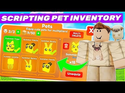 Scripting the Pet Inventory Gui! Roblox Studio Simulator Guide Episode 27