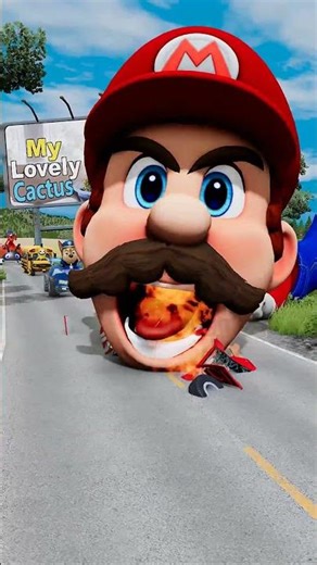 Happy & Weird Cars vs Scary Mario in BeamNG.drive