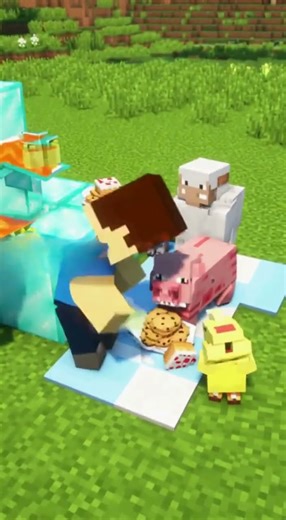 Diamond PICNIC with Baby Animals! 🧺💎 #minecraft