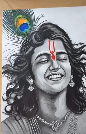 🥰Krishna sketch with pencil ✏️#pencildrawing #art