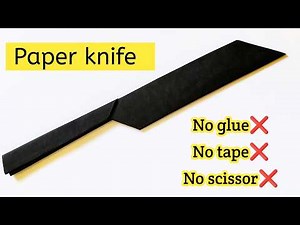 DIY paper knife|How to make knife with paper|Paper craft|No glue knife|Origami knife|No glue sword