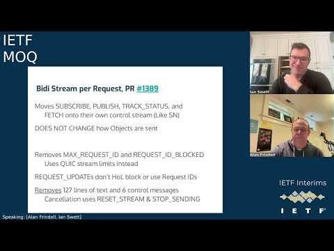 IETF interim: Media Over QUIC (MOQ) 2026-02-23 17:00