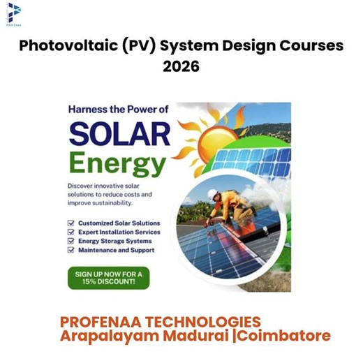 Photovoltaic PV System Design Courses Courses PROFENAA Madurai ganapathy Coimbatore#7010422310