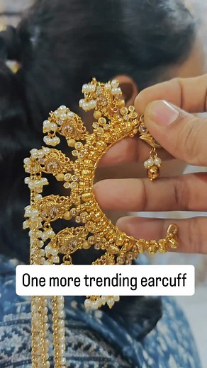 Chandrakalm Jewellery on Instagram: "One more trending back earcuff Available for sale or rent Price for purchase 3950 For more details contact 7756051197 #jewellery #chandrakalmjewellery #classes #jewelrydesigner #making #earcuff #earchains #earchains #backearcuff #backearcuffs"