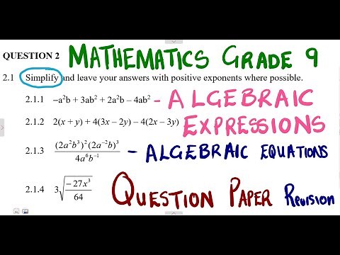 Mathematics Grade 9 Algebraic Expressions Revisions Simplify ‪@mathszoneafricanmotives‬