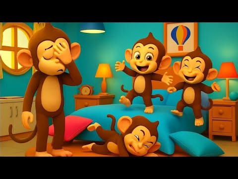 Five Little Monkeys Jumping on the Bed | 3D Animated Nursery Rhyme for Kids | Baby Songs