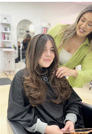 A birthday cut for a girl turning 14 💕 New age, new hair, same sparkle ✨ #HaircutDay #LayeredHaircut #OCStylist #FaceFramingLayers #FullertonHair
