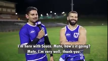 You loved them in 'Sauce on the Side', but this time the roles are reversed, as Charbel Tasipale grills his Lebanese teammate, Josh Mansour. | Newtown Jets