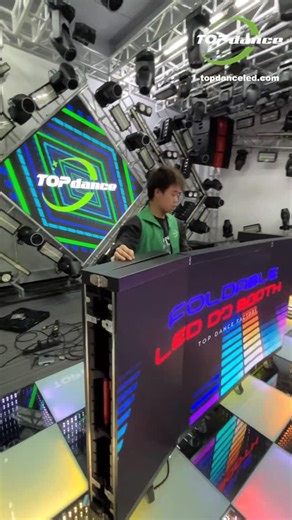 LED screen factory Topdance on Instagram: "Portable LED Fully Folding DJ Booth 🎧 6-fold integrated design with a compact flight case, expandable LED wall mode, and GOB-protected modules for ultimate mobility and performance.#TOPDance#partynight#partyideas#partyrentals#partyinspiration"