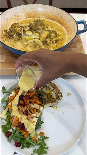 Healthy Dinner Idea Baked Cod, Sweet Potatoes & Fresh Salad #BakedCod #HealthyDinner #WeeknightMeals