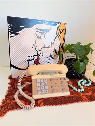 Vintage Northern Telecom Harvest Gold Corded Telephone | Retro Push Button Desktop Phone | 1970s MCM Office Decor | Salmon/peach Landline - Etsy