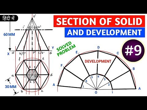 SECTION OF SOLID AND DEVELOPMENT OF LATERAL SURFACES SOLVED PROBLEM 9 ‪@TIKLESACADEMYOFMATHS‬