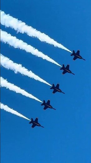 Blue Angles 1,2,3,4,5 in a loop maneuver.