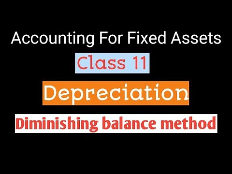 Class 11 || Diminishing Balance Method || Depreciation||Accounting for Fixed Assets || AG TV ||