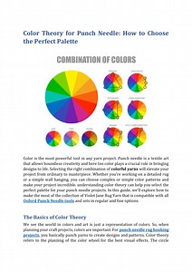 Color Theory for Punch Needle - How to Choose the Perfect Palette - SlideServe