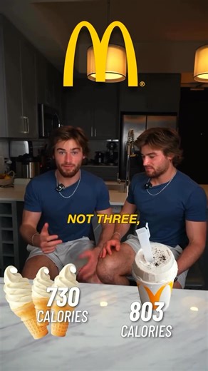 A FCK LOAD OF ICE CREAM 👇 For less calories?! 1️⃣ 4 Chick-fil-A Icedream Cones = 680 Calories vs. ❌ Large Cookies & Cream Milkshake = 780 Calories 2️⃣ 5 McDonald’s Vanilla Reduced Fat Ice Cream Cone = 730 Calories vs. ❌ Large Oreo McFlurry = 803 Calories 3️⃣ 8 Dairy Queen Small Vanilla Cones = 1,280 Calories vs. ❌ Large S’mores Blizzard = 1,350 Calories — (Of course, you’re not eating all these at once — this just shows how much food you could eat for the same calories as one meal/item.) You do