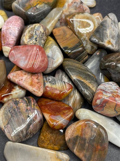 Tumbled Ohio Rainbow Flint: 36 Polished Stones, Nethers Farm Flint Ridge, 6oz - Etsy